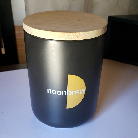 moonbrew | Kitchen | Noonbrew Black Canister With Wooden Lid | Poshmark